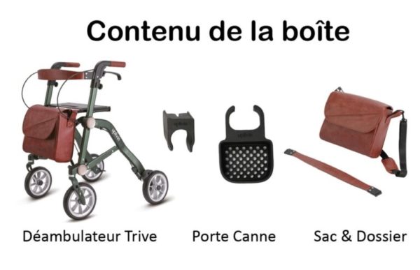 Rollator Mobio Trive vert - Oplus Médical